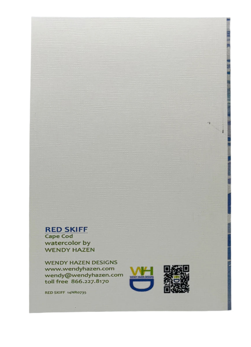 Red Skiff - Boats | Hand Cut Card – Wendy Hazen Designs